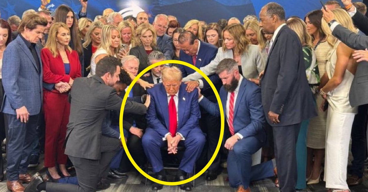 A Picture Of People Praying Over Donald Trump Is Going Viral – Filmibee.com